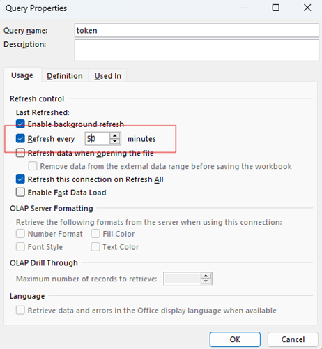Obtaining An Access Token With Power Query Queries Property
